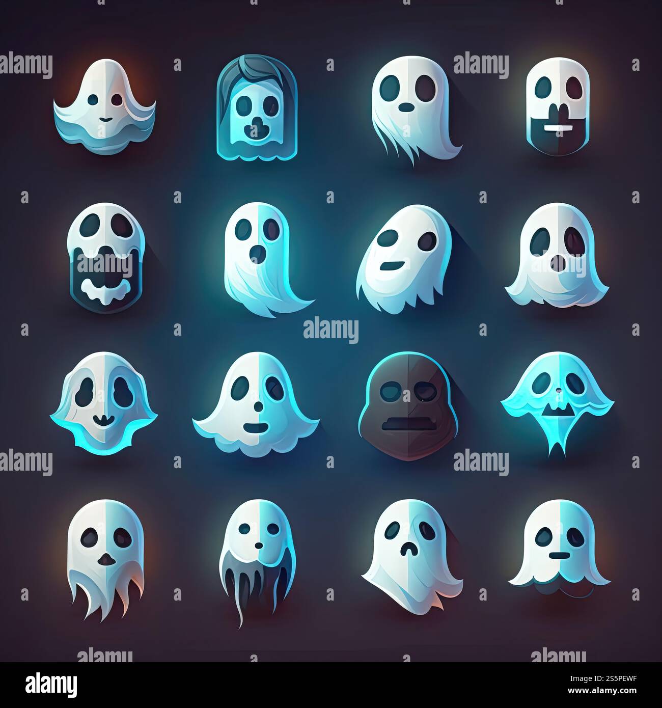 spirit ghost scary character ai generated. symbol boo, costume icon ...