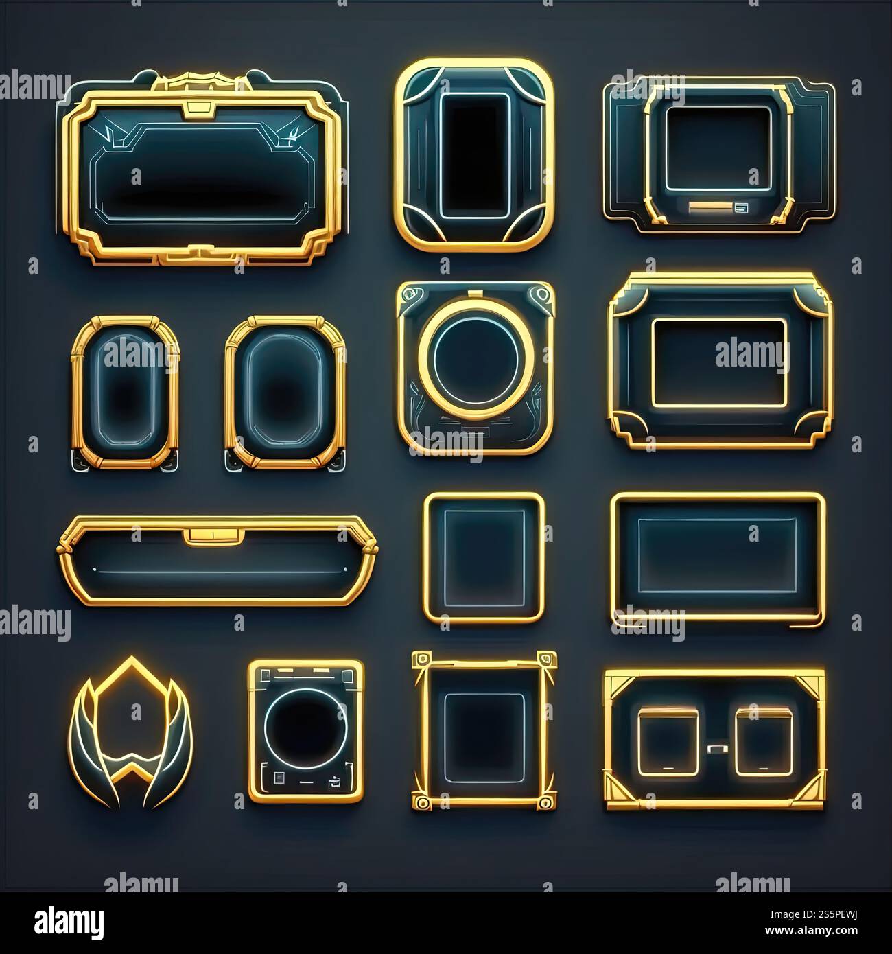 square rectangle frame game ai generated. board , ui design, interface background square ...