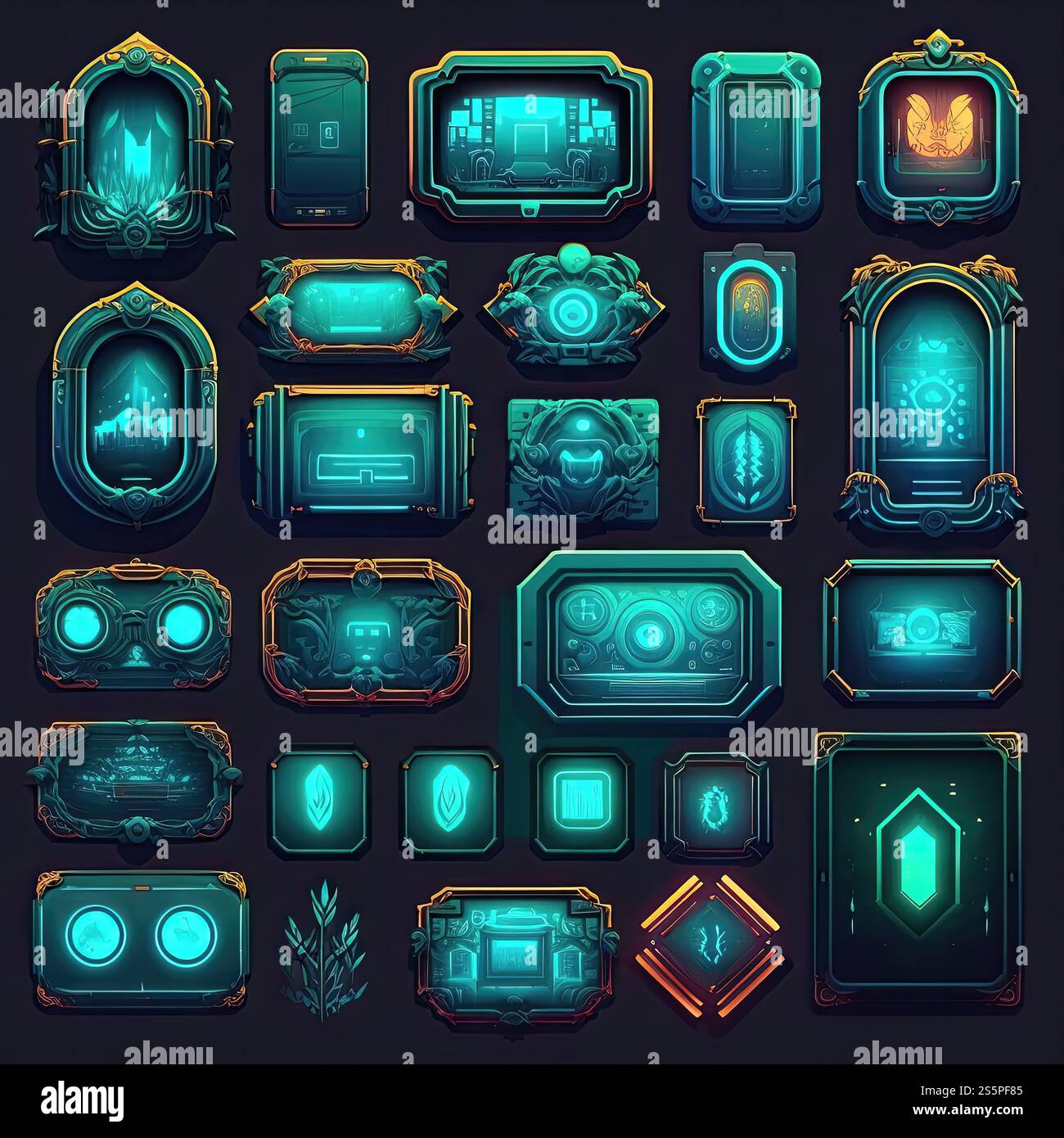 Background Rectangle Frame Game Ai Generated Gui Button Element Banner User Web Background