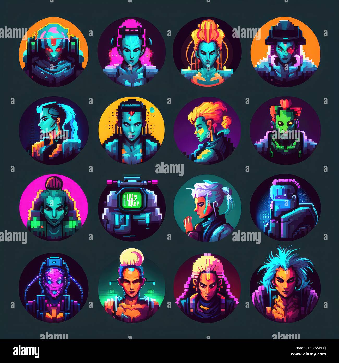 futuristic cyberpunk character avatar ai generated. background ...