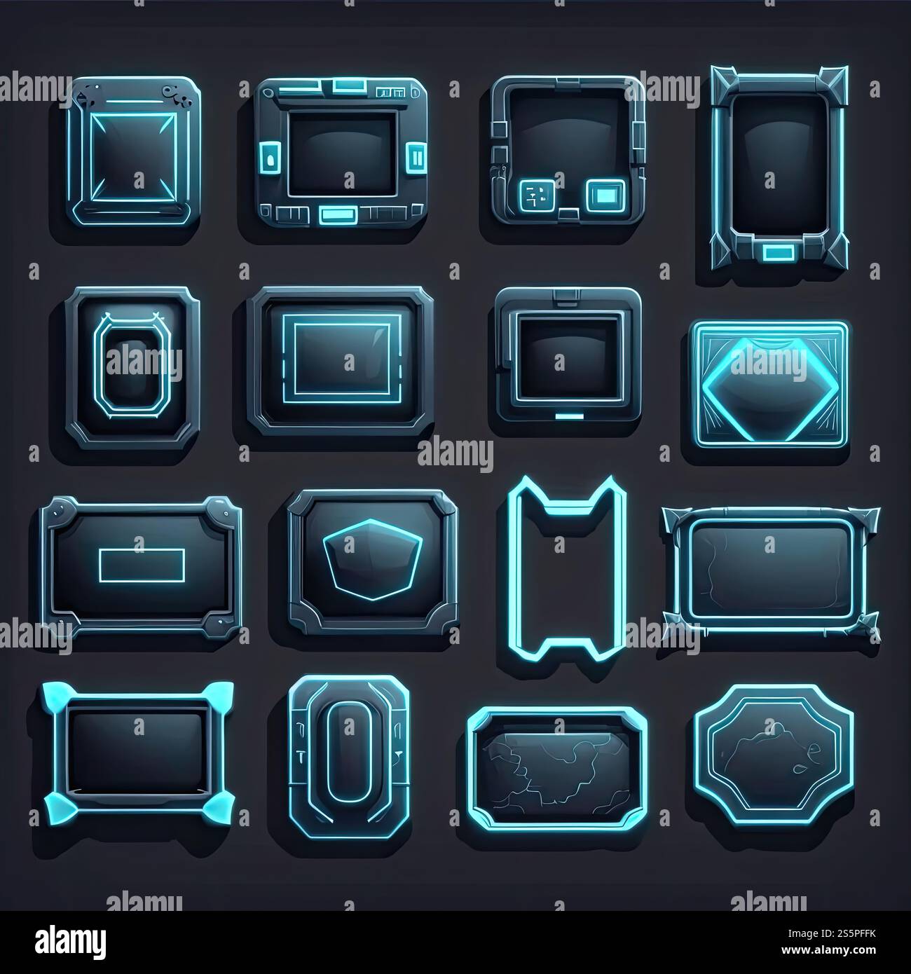 button rectangle frame game ai generated. element banner, user web, icon panel button rectangle ...