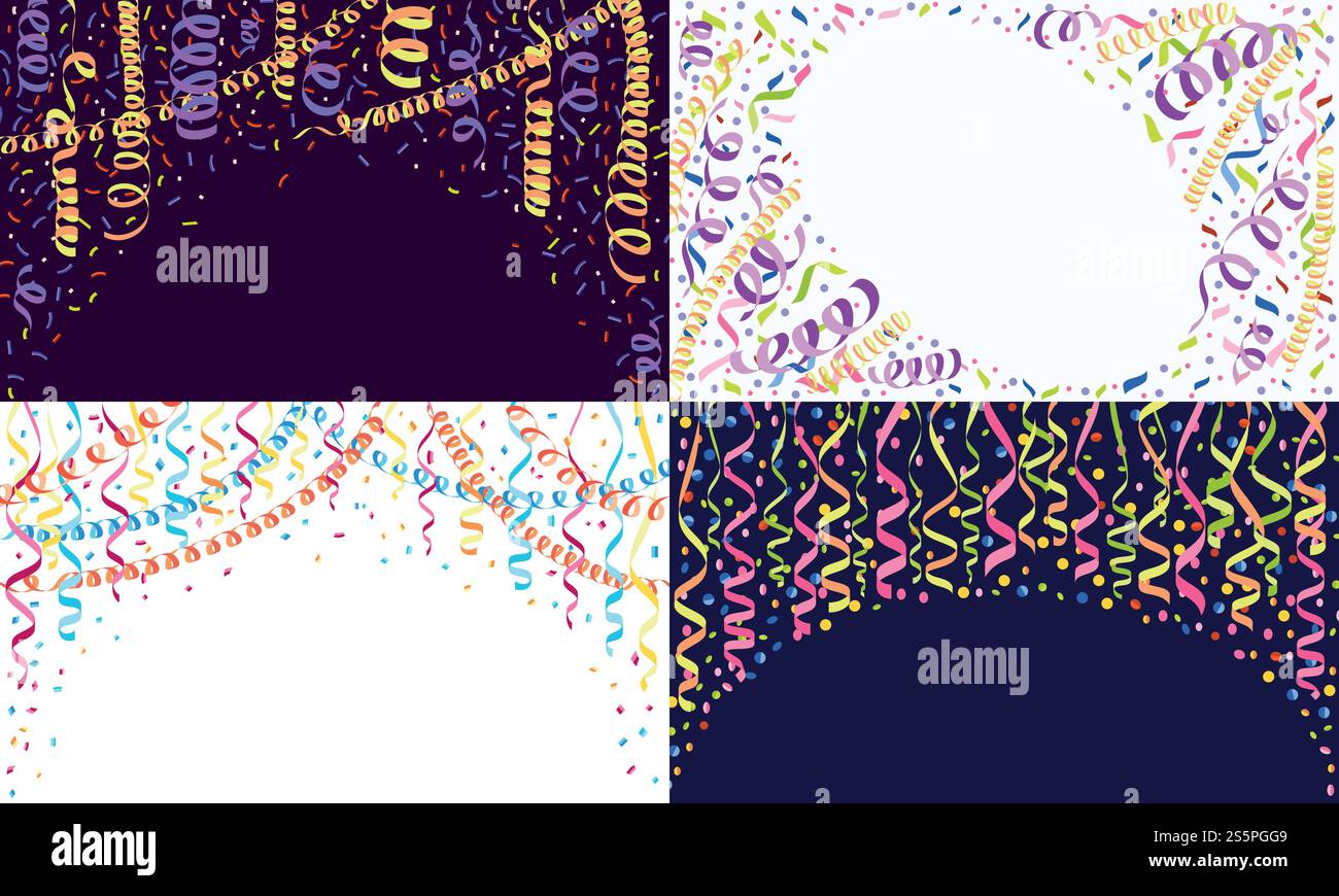 Serpentine banner set. Flat illustration of serpentine vector banner ...