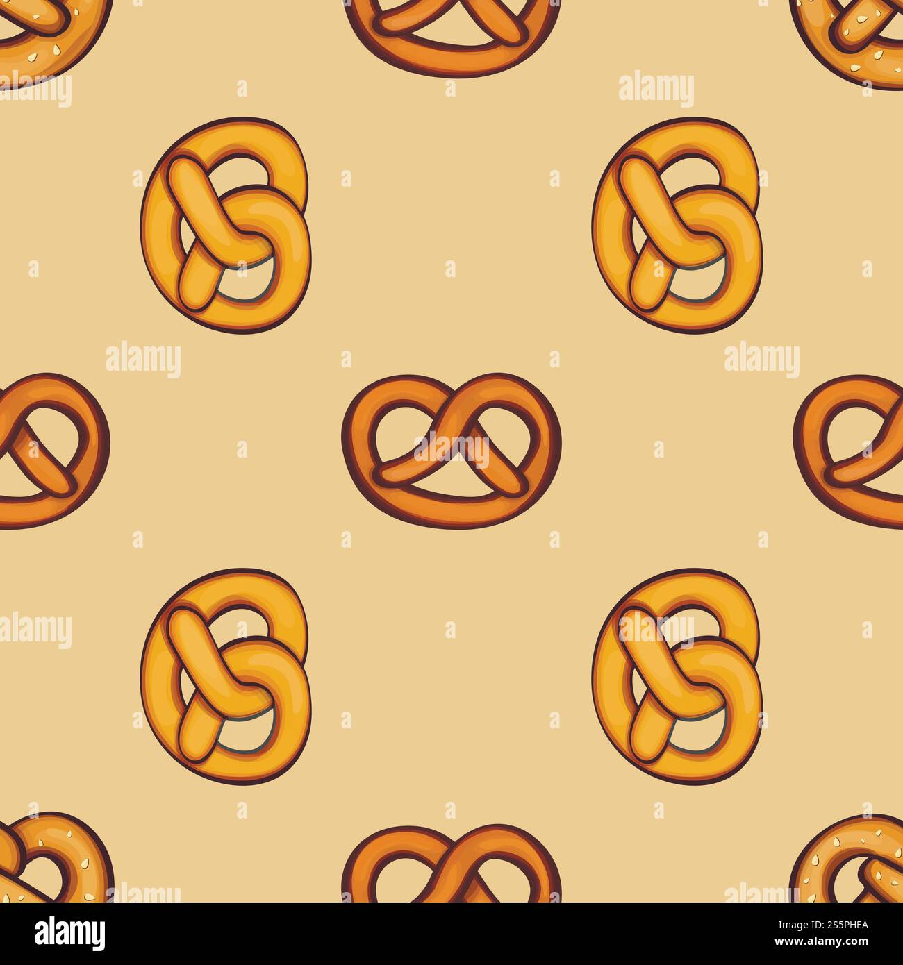 Fresh pretzel pattern. Cartoon illustration of fresh pretzel vector ...