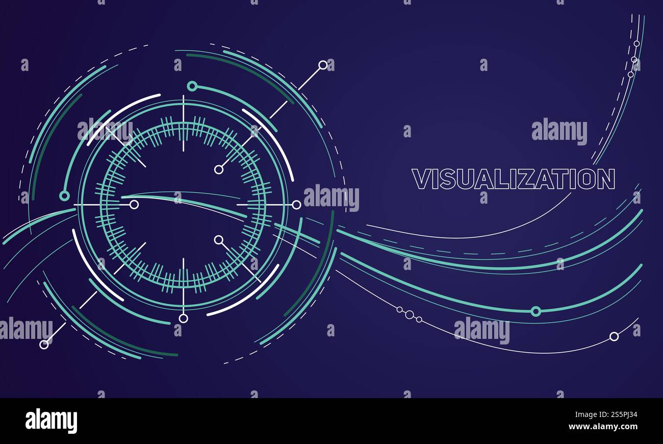 Visualization circle concept background. Outline illustration of ...
