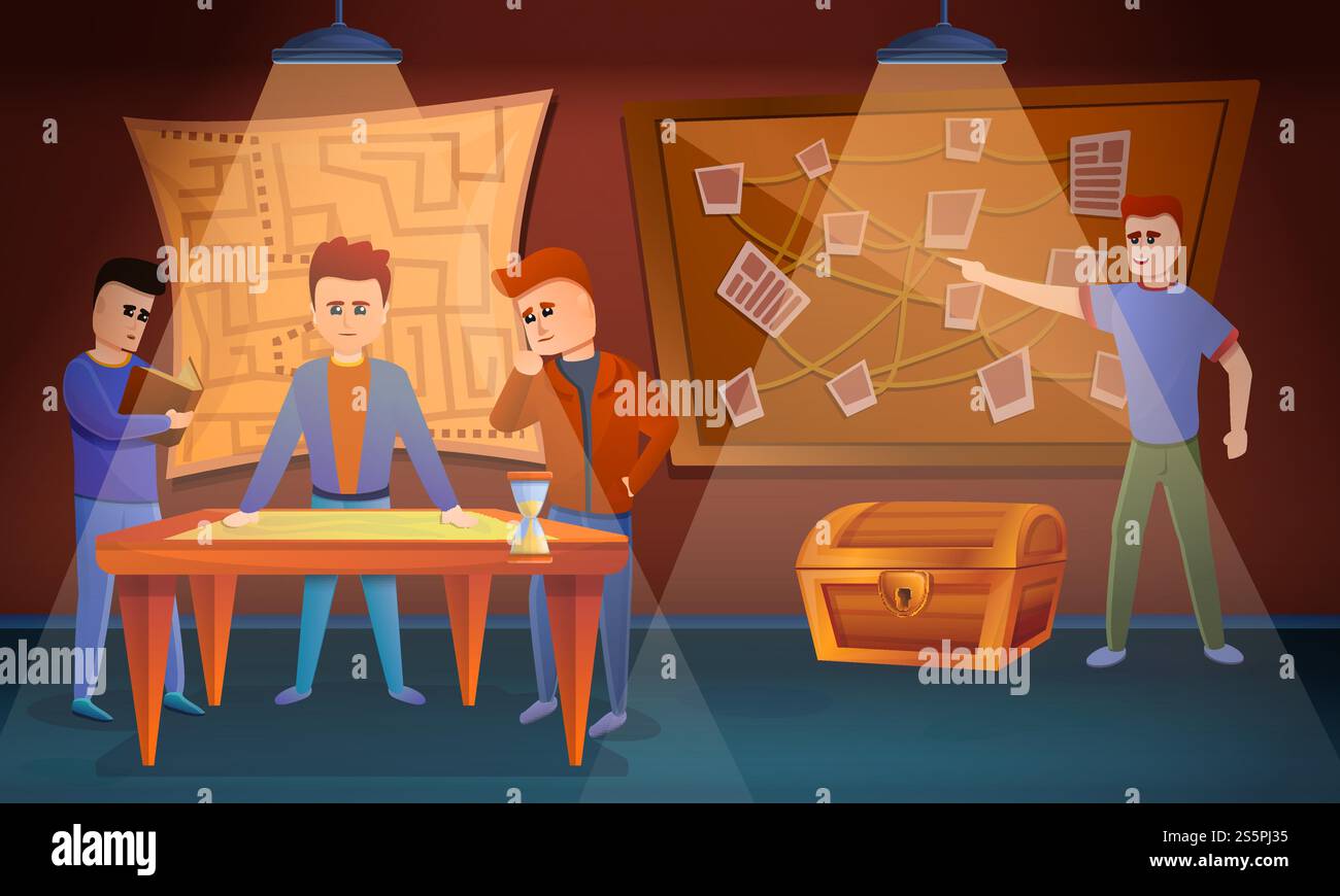 Quest game concept banner. Cartoon illustration of quest game vector ...