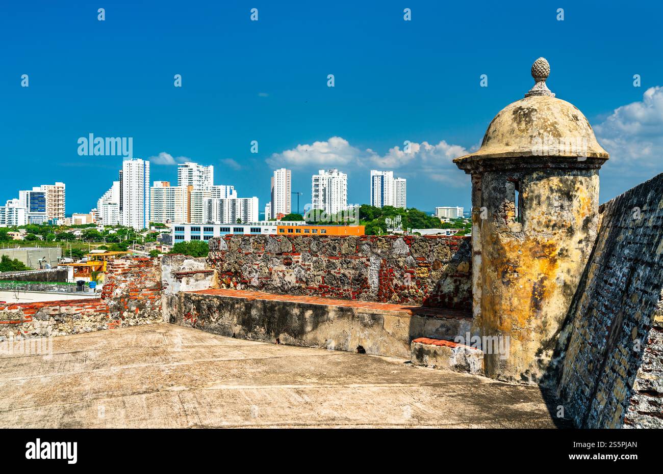 Turret of San Felipe de Barajas Castle in Cartagena de Indias. UNESCO ...