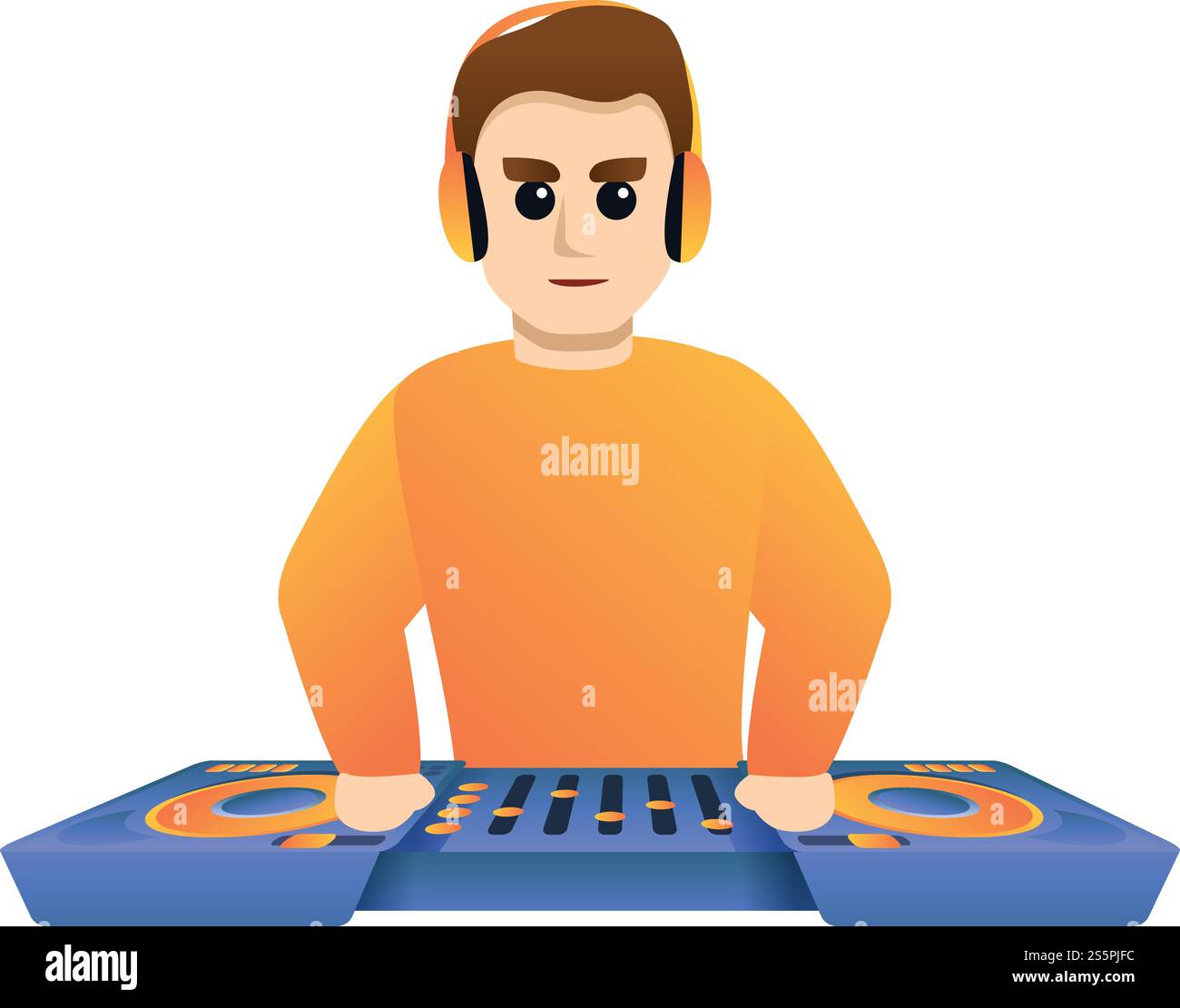 Dj orange clothes icon. Cartoon of dj orange clothes vector icon for ...
