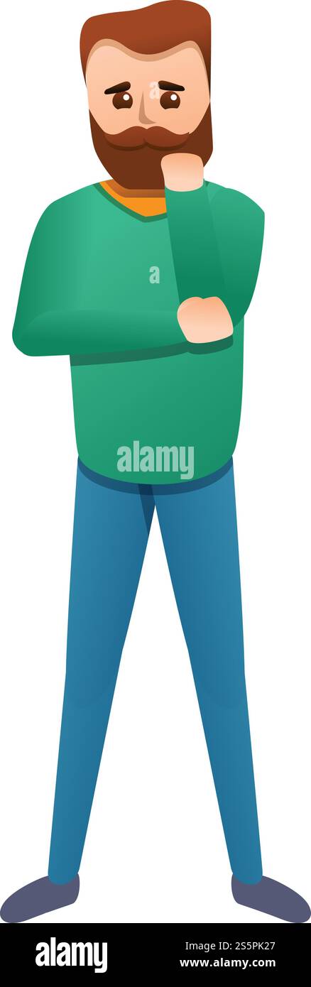 Thinking man icon. Cartoon of thinking man vector icon for web design ...