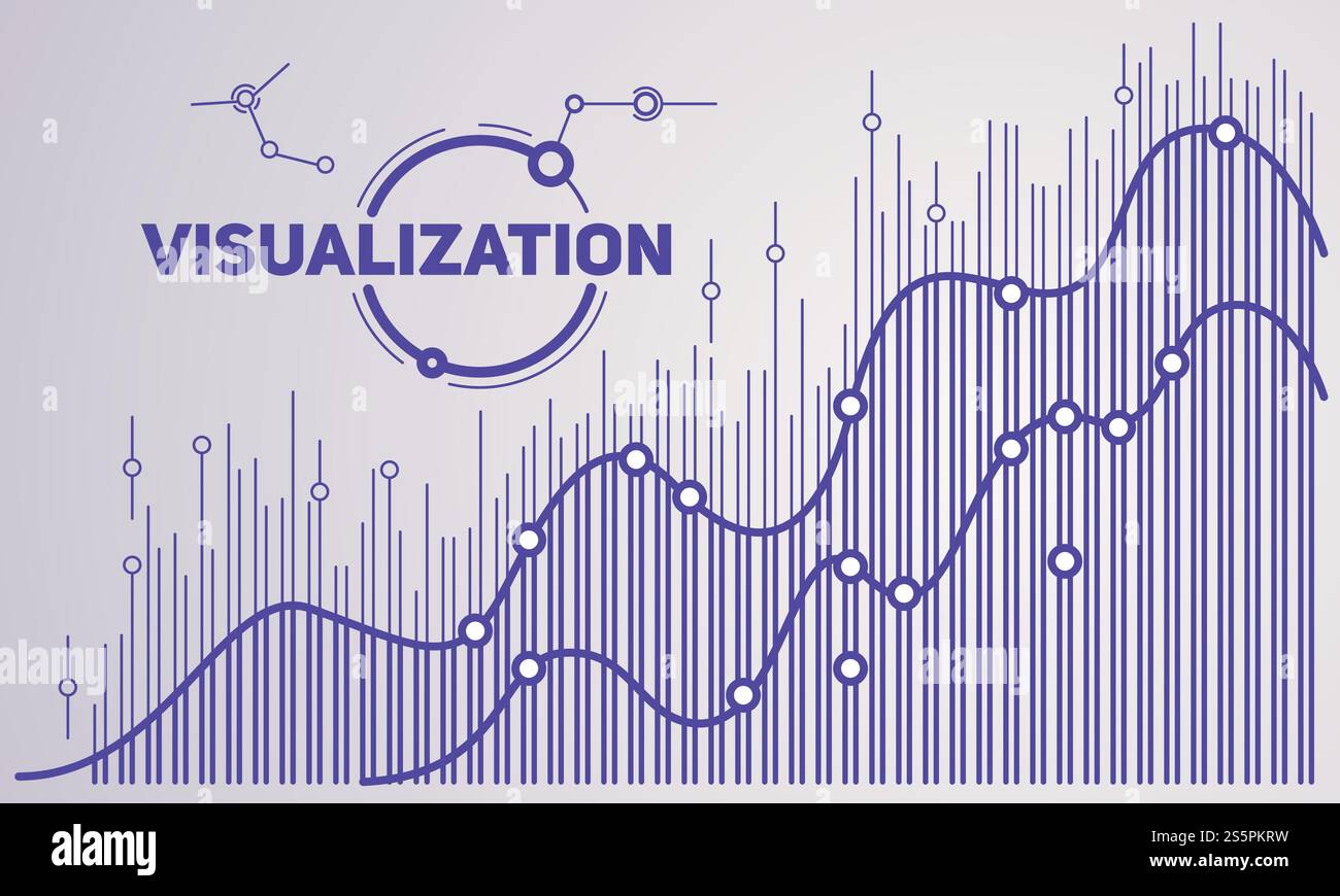 Visualization chart concept background. Outline illustration of ...