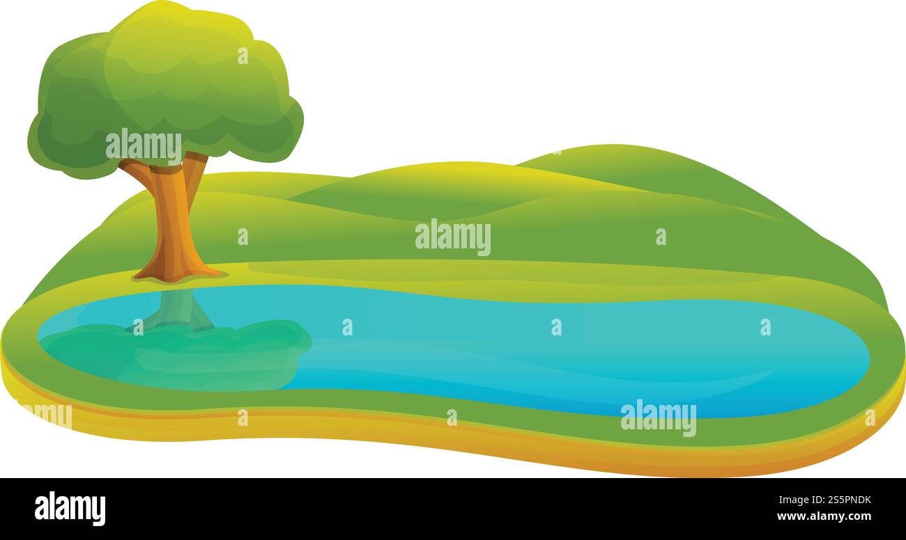 Small lake icon. Cartoon of small lake vector icon for web design ...