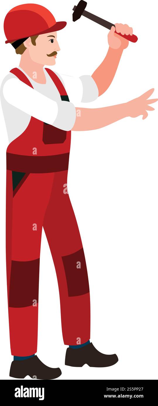 Man hammer work icon. Flat illustration of man hammer work vector icon ...