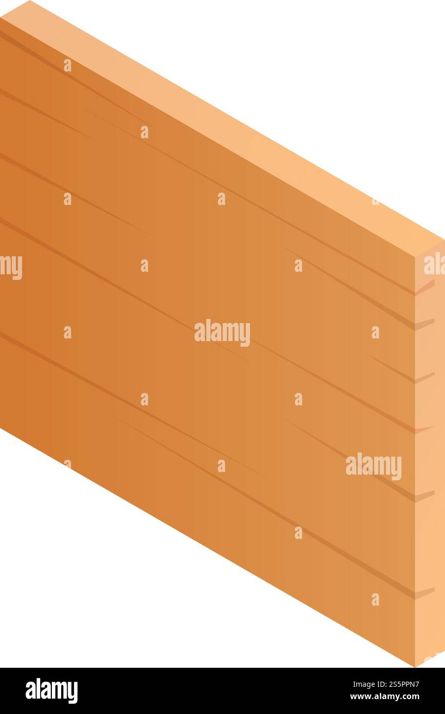 Wood panel icon. Isometric of wood panel vector icon for web design ...