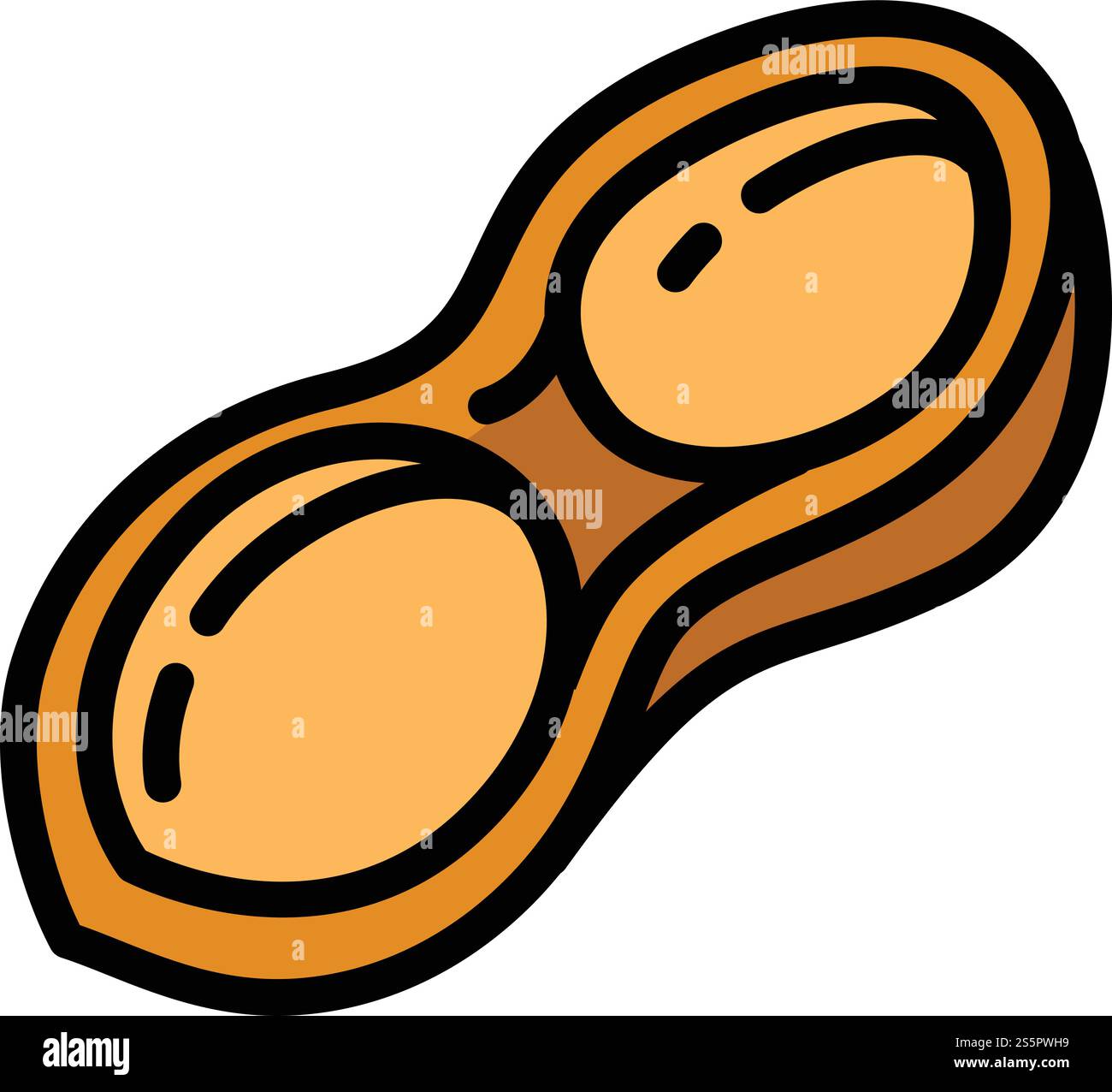 Half peanut shell icon. Outline half peanut shell vector icon for web ...