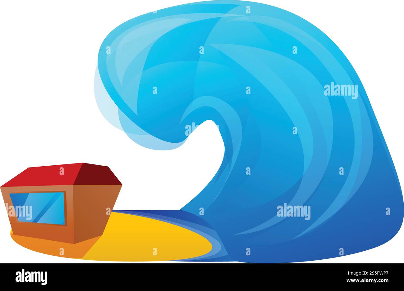 Tsunami big wave icon. Cartoon of tsunami big wave vector icon for web ...