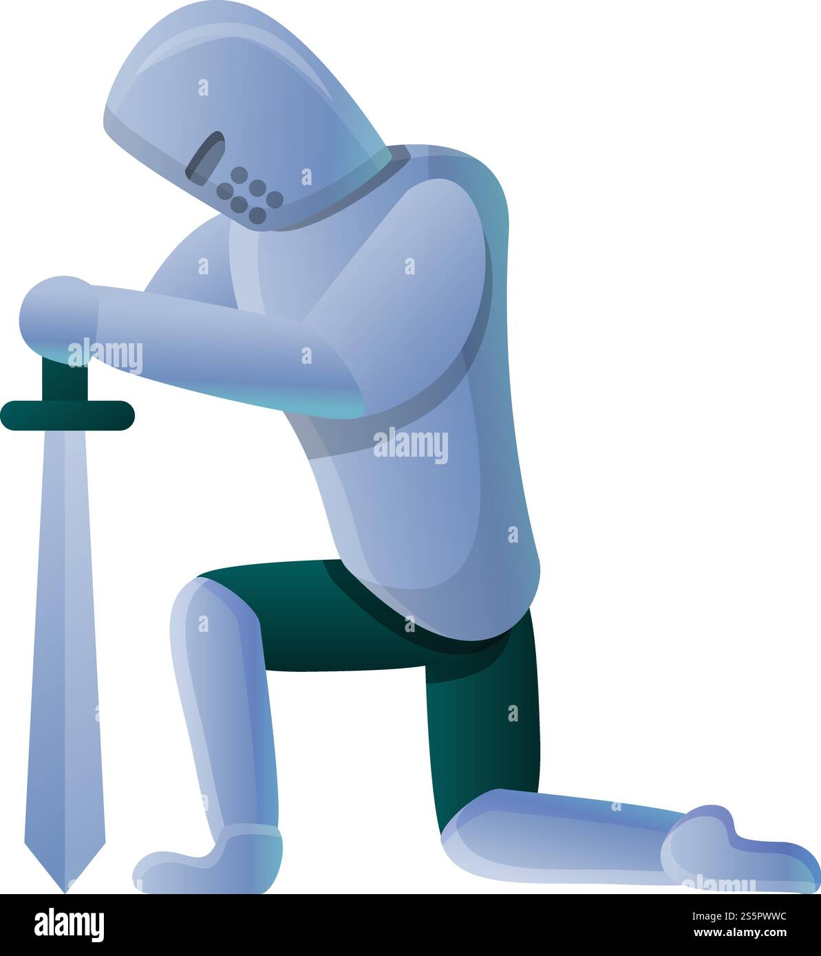 Knight on knee icon. Cartoon of knight on knee vector icon for web ...