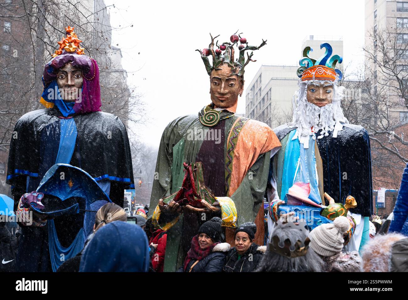 Annual Three Kings Day Parade takes place on a cold winter day in the ...