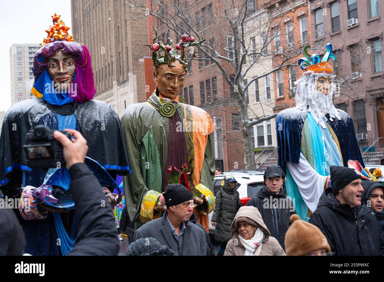 Annual Three Kings Day Parade takes place on a cold winter day in the ...
