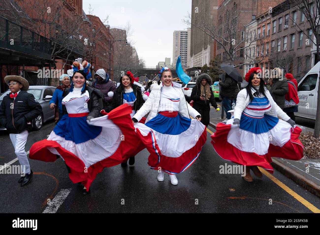 Annual Three Kings Day Parade takes place on a cold winter day in the ...