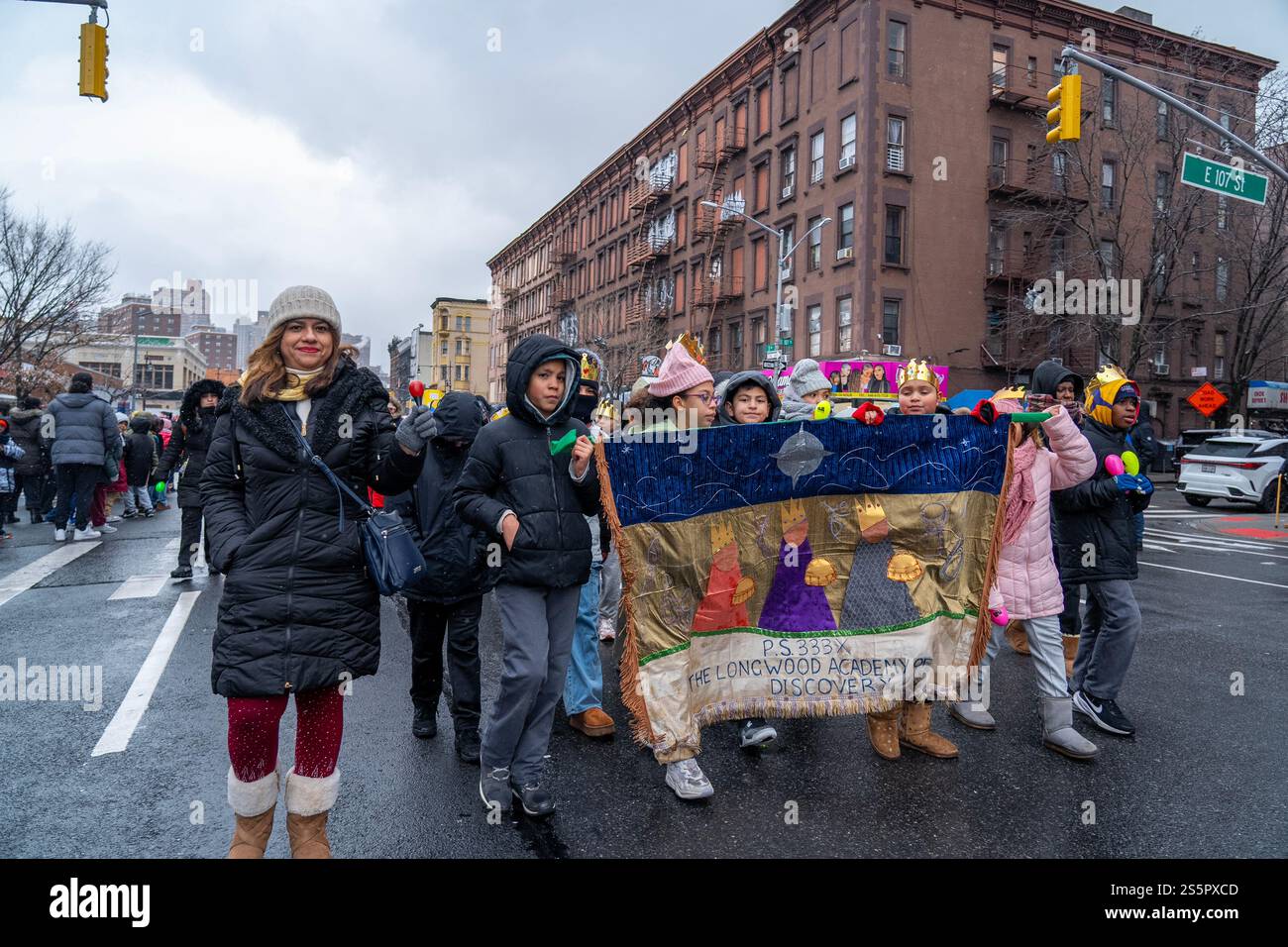 Annual Three Kings Day Parade takes place on a cold winter day in the ...