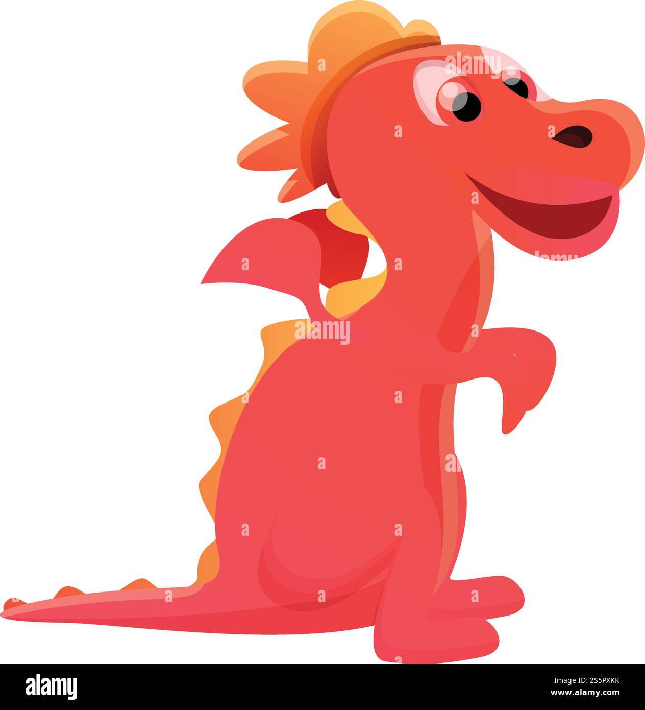 Kid red dragon icon. Cartoon of kid red dragon vector icon for web ...