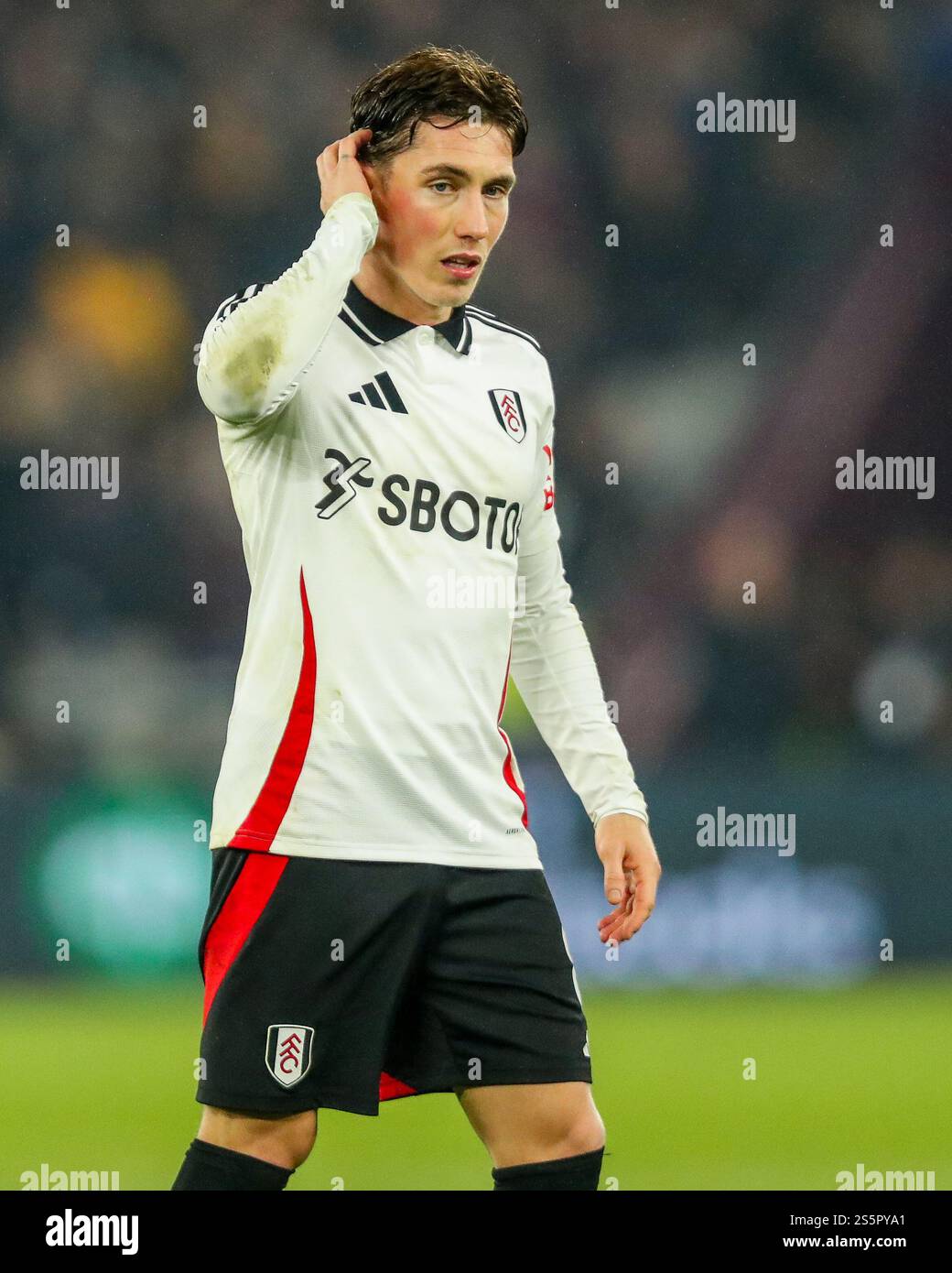 Harry Wilson of Fulham looks on during the Premier League match West ...