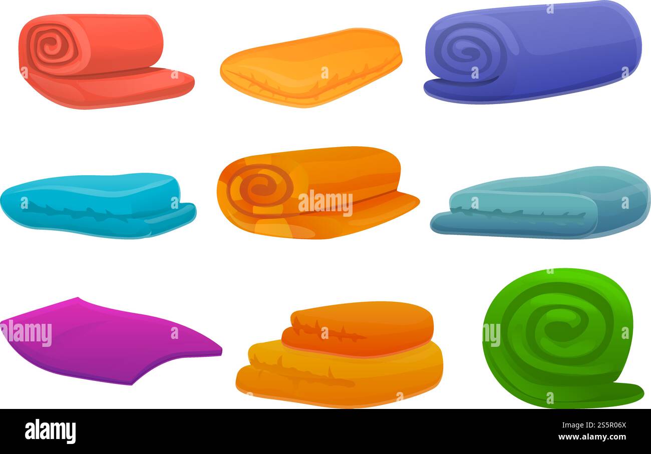 Blanket icons set. Cartoon set of blanket vector icons for web design ...