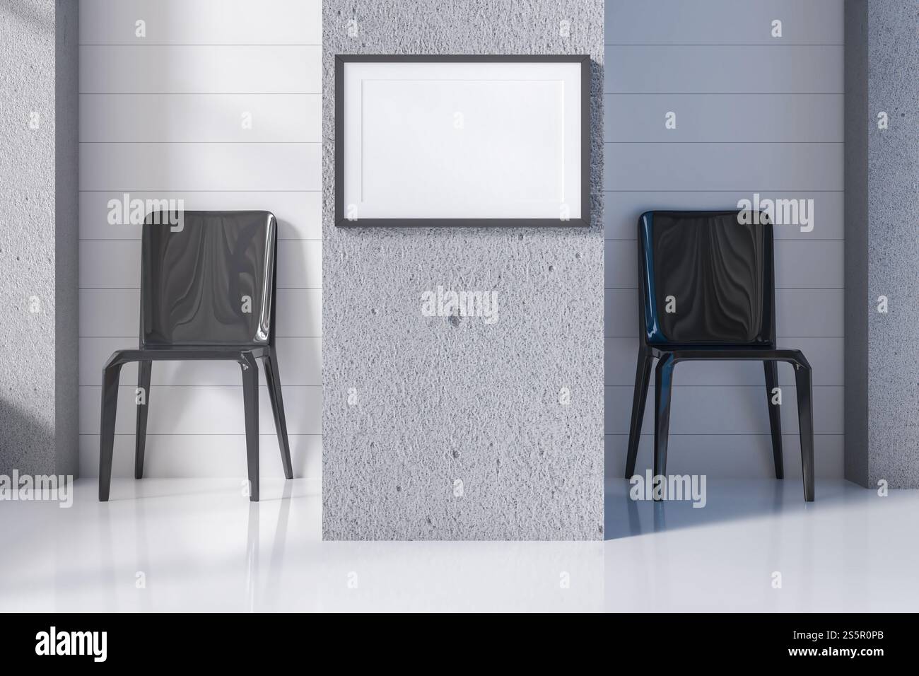 Mockup horizontal photo frame hanging on the pole hi-res stock ...
