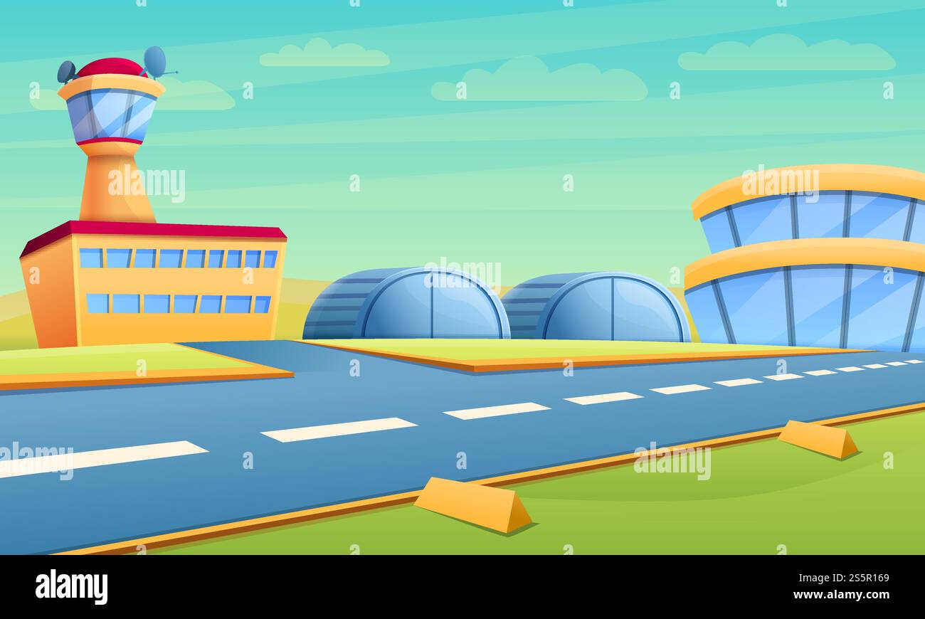 Hangar concept banner. Cartoon illustration of hangar vector concept ...