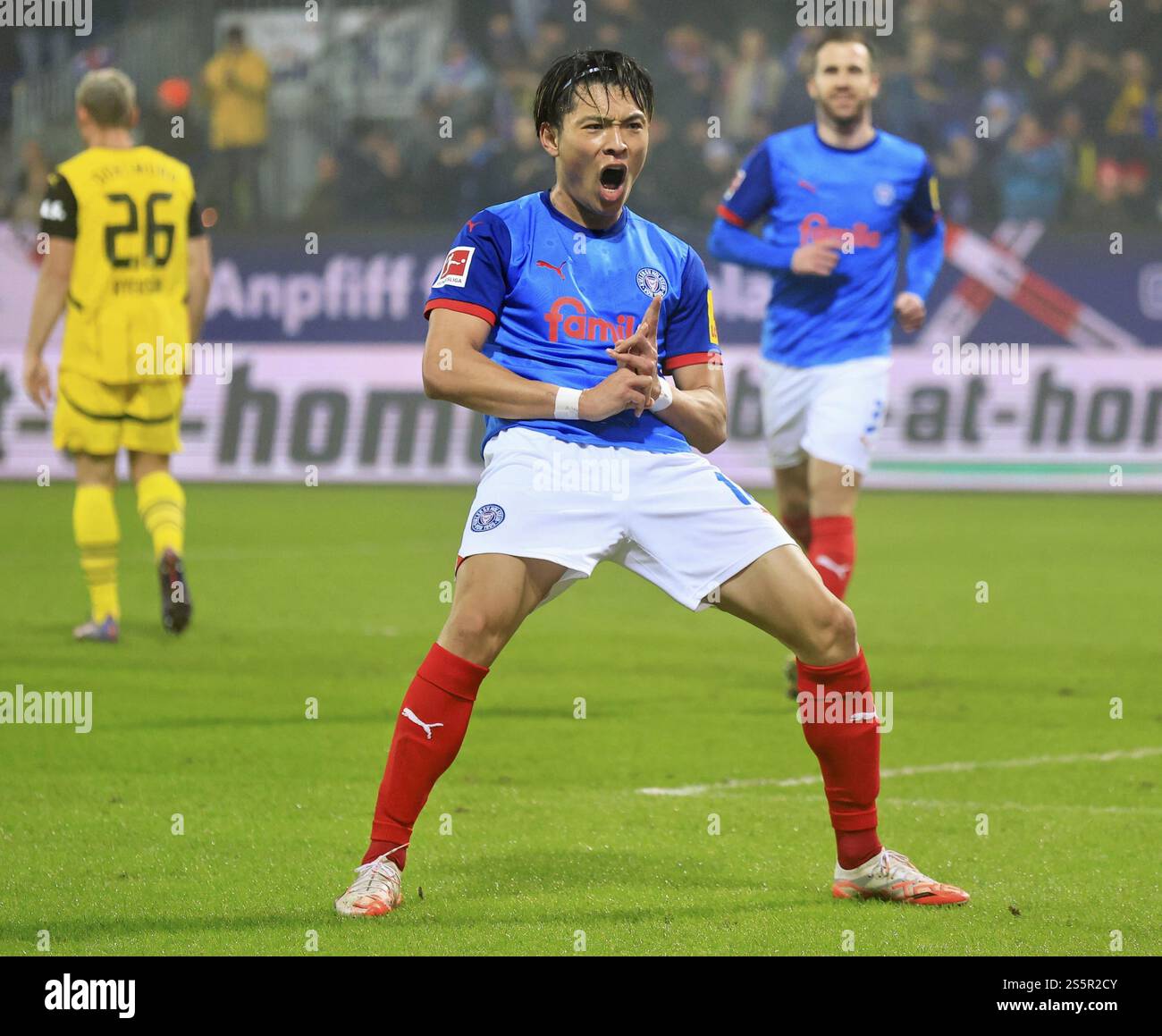 Holstein Kiel's Shuto Machino celebrates after scoring in the first ...
