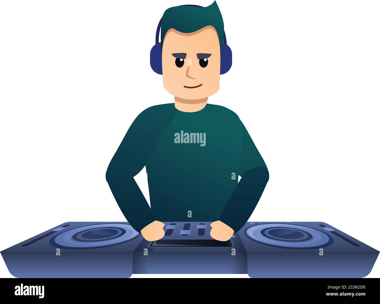 Serious dj icon. Cartoon of serious dj vector icon for web design ...