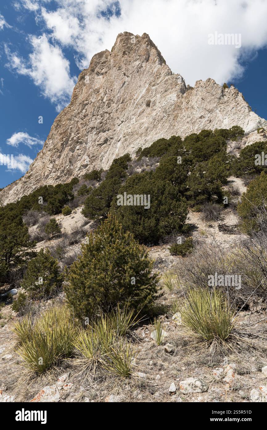 This Chalk Cliff Peak rises above the arid vegetation of South Central ...
