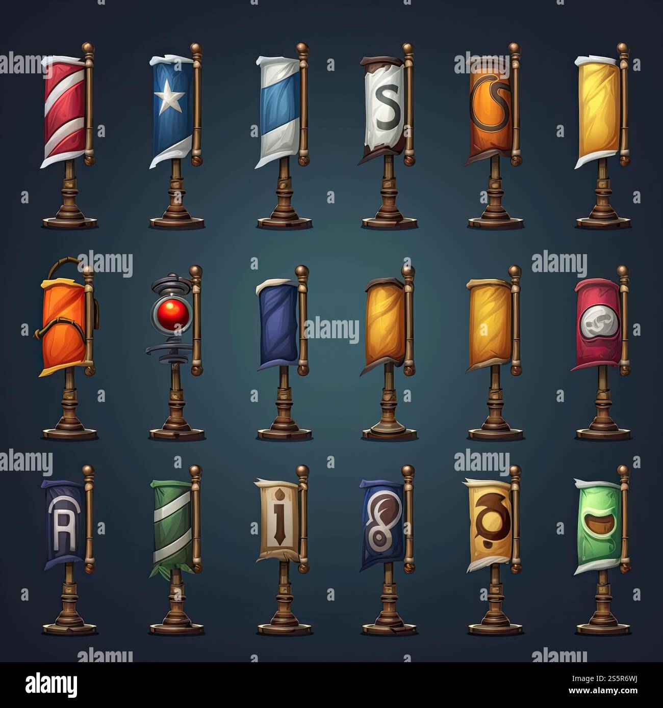 symbol flag pole game ai generated. shape object, design mark, event ...