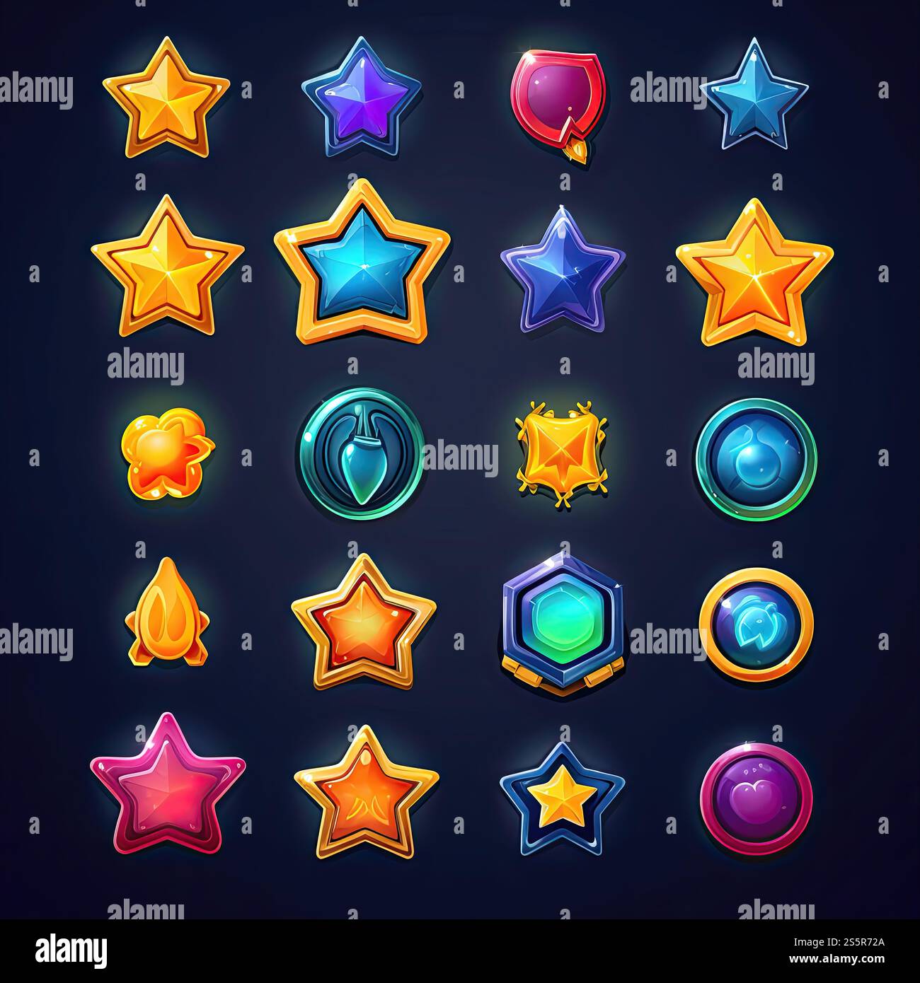 symbol star game ai generated. icon element, interface gui, golden ...