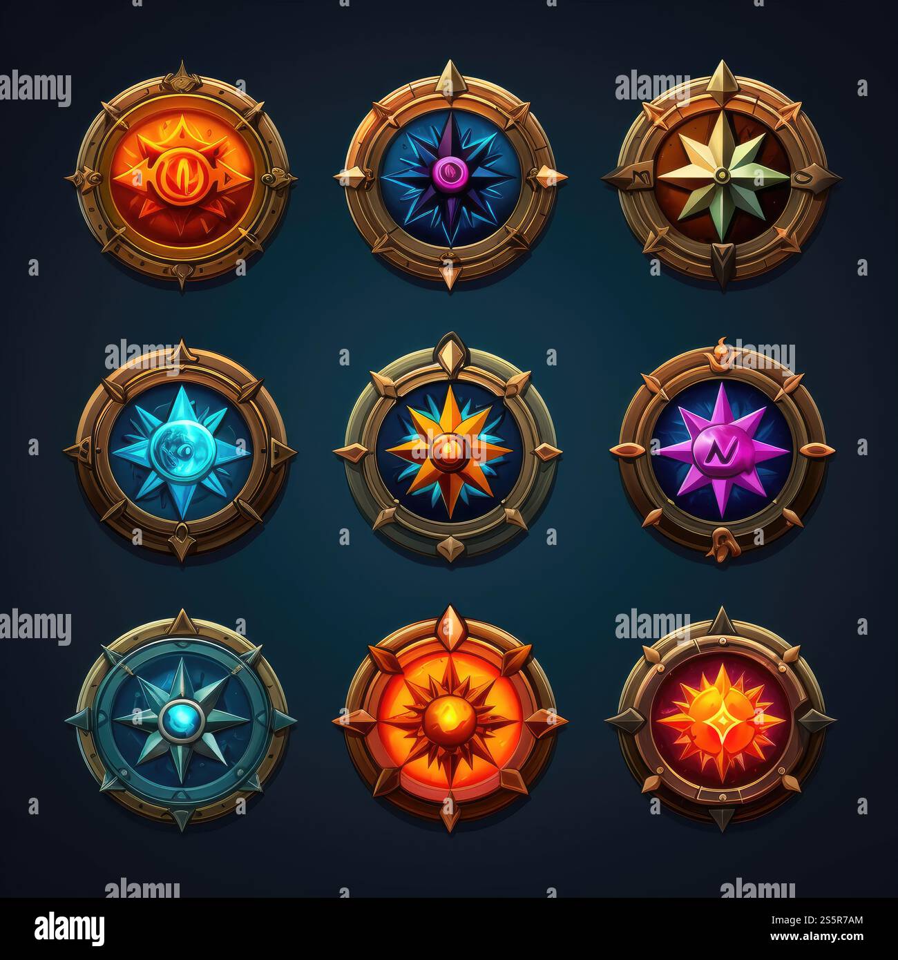 direction compass game ai generated. element west, sign navigation ...