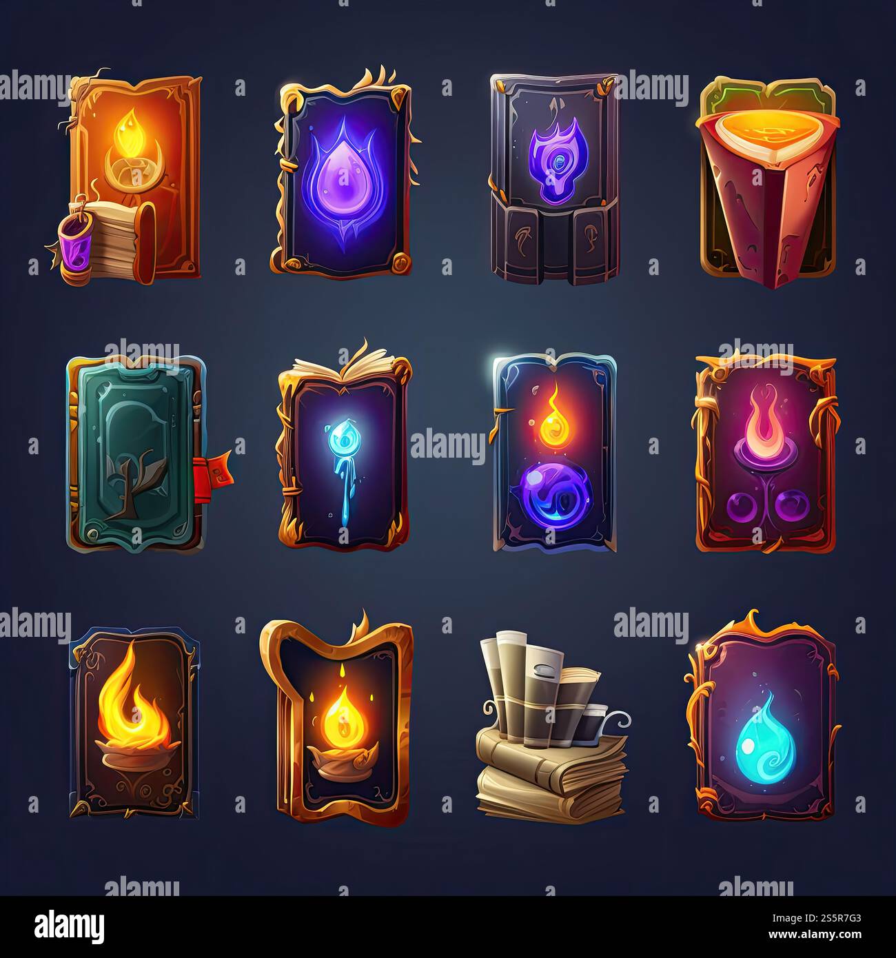 witchcraft magic book game ai generated. library spell, paper ...