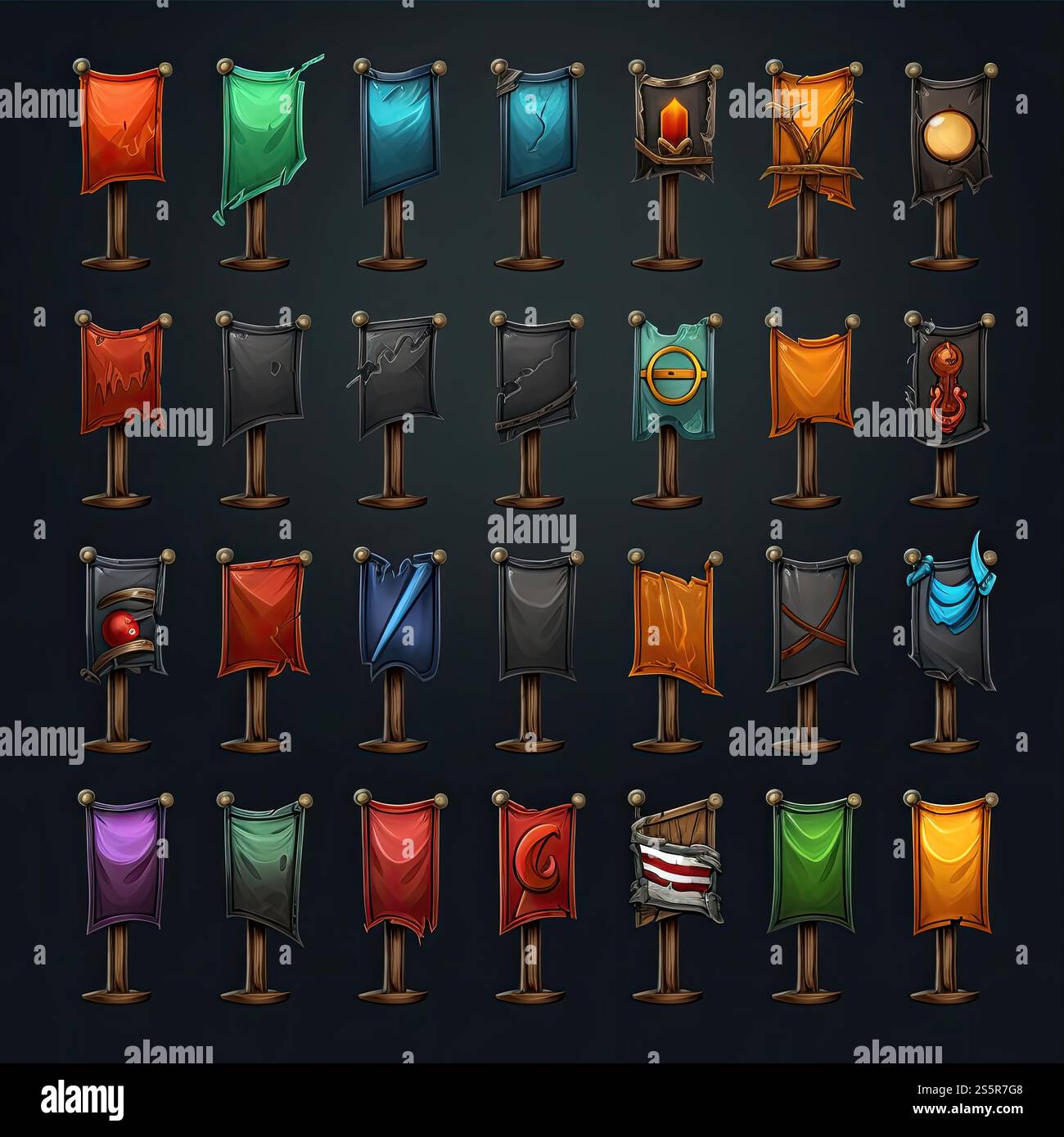 web flag pole game ai generated. waving pointer, background emblem ...