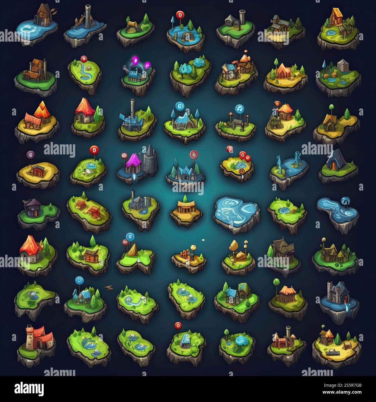 ground land game ai generated. sky tree, stone candy, sweet fun ground ...