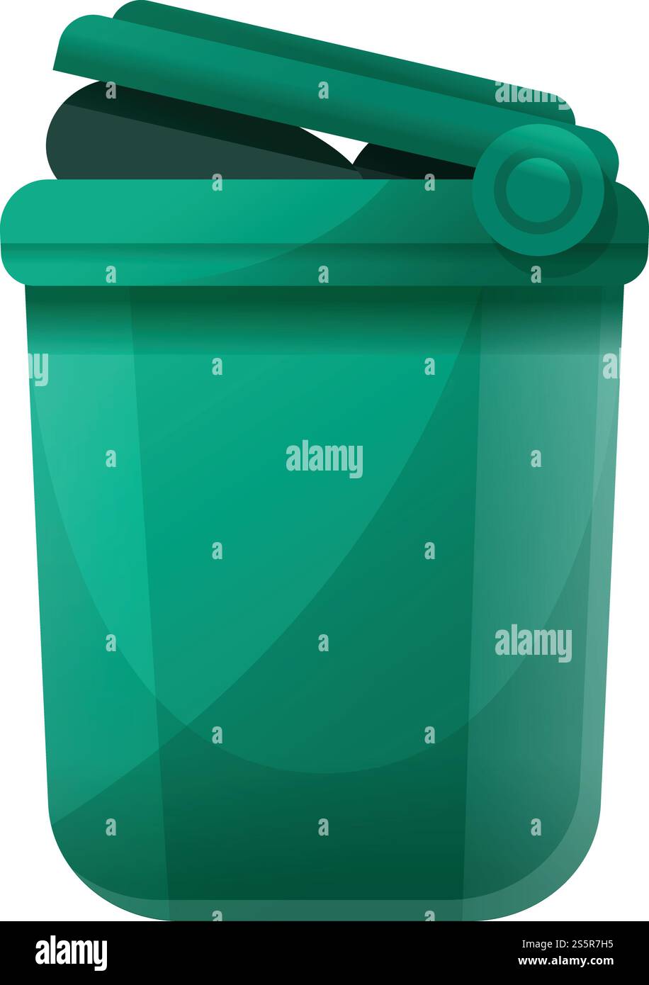 Garbage green bin icon. Cartoon of garbage green bin vector icon for ...