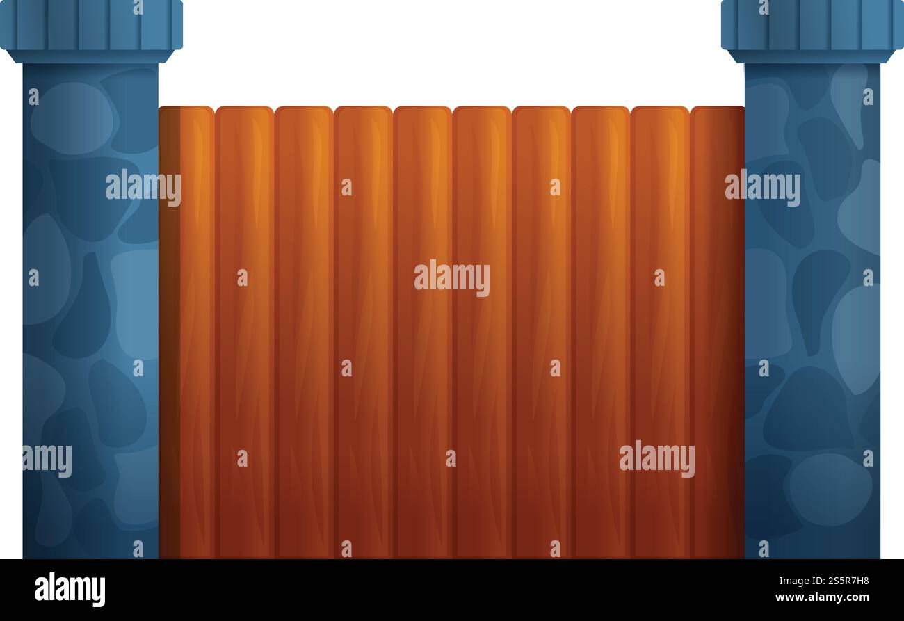Modern home fence icon. Cartoon of modern home fence vector icon for ...