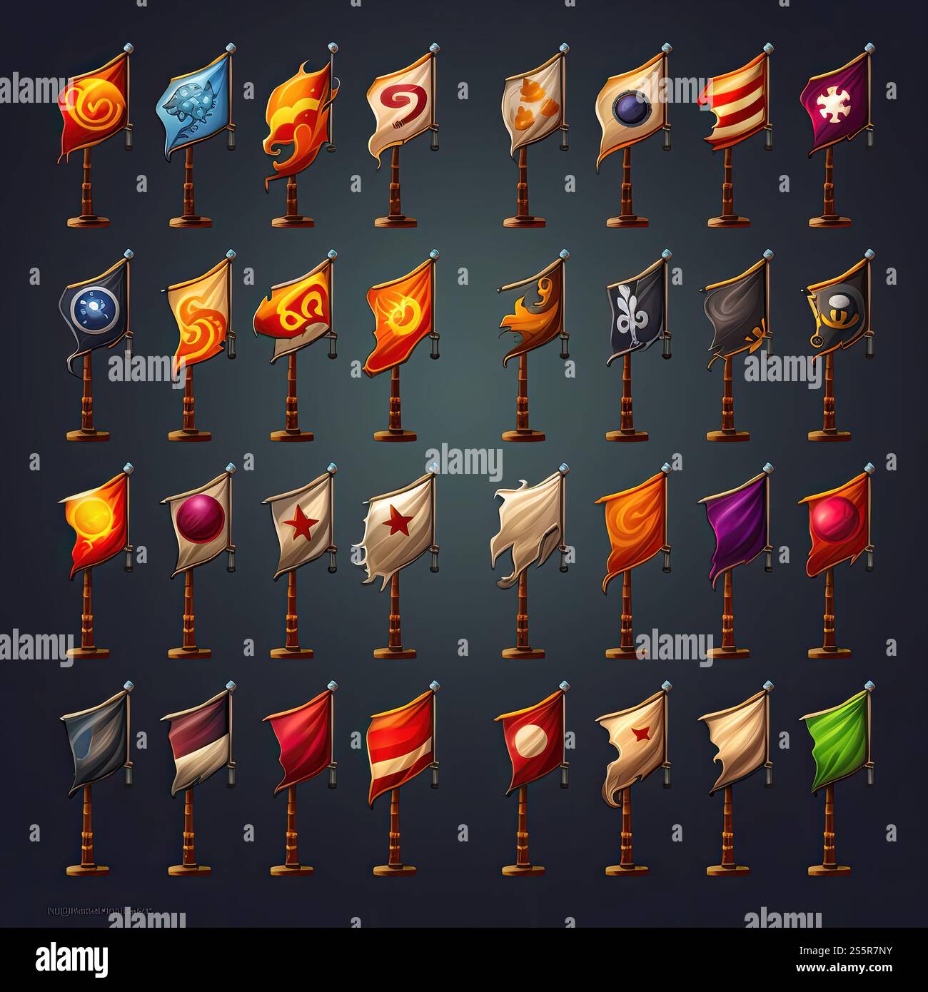 Pointer Flag Pole Game Ai Generated Background Emblem Direction Flutter Small Pointer Flag