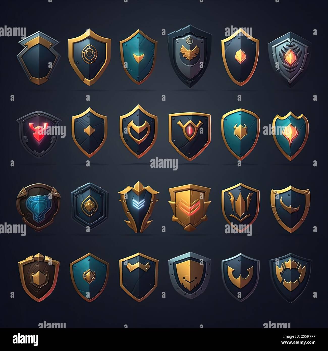 military shield game ai generated. fantasy battle, knight design, fight ...