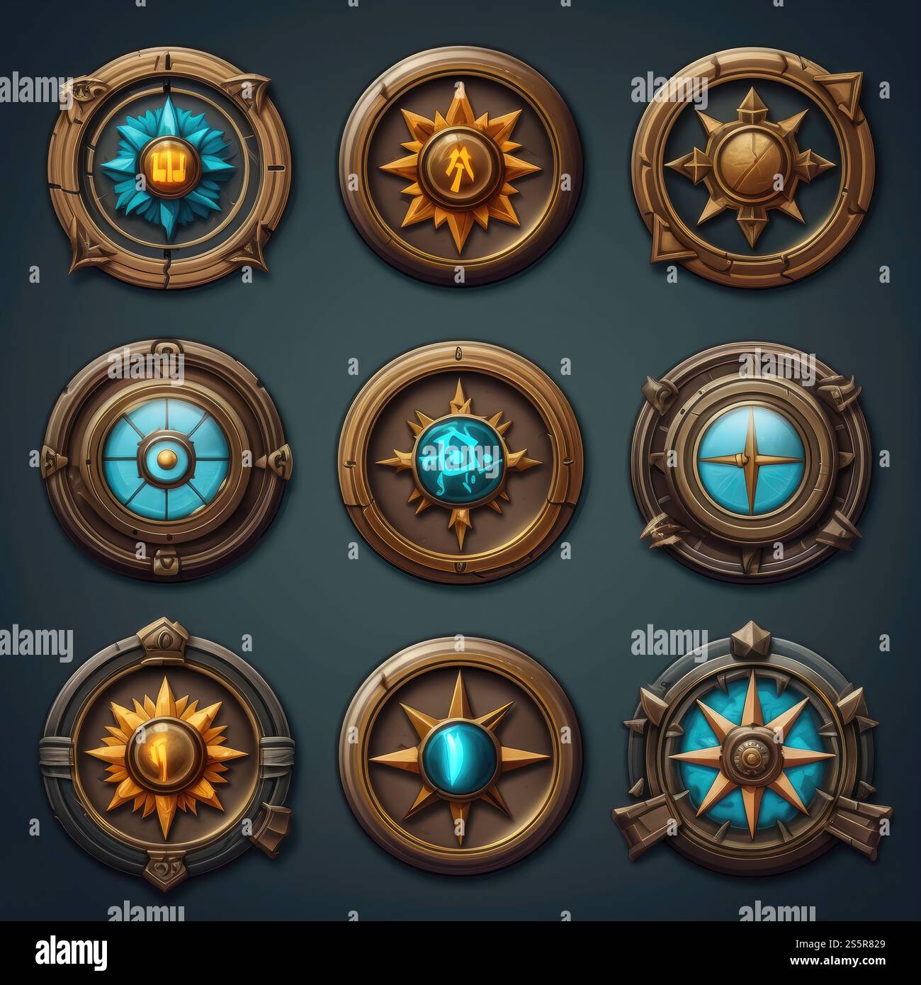 travel compass game ai generated. map adventure, symbol discovery ...