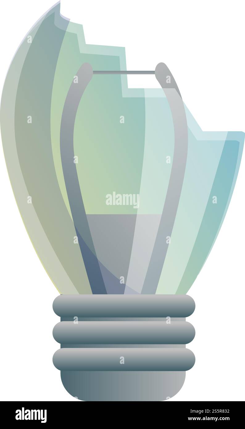 Broken bulb icon. Cartoon of broken bulb vector icon for web design ...