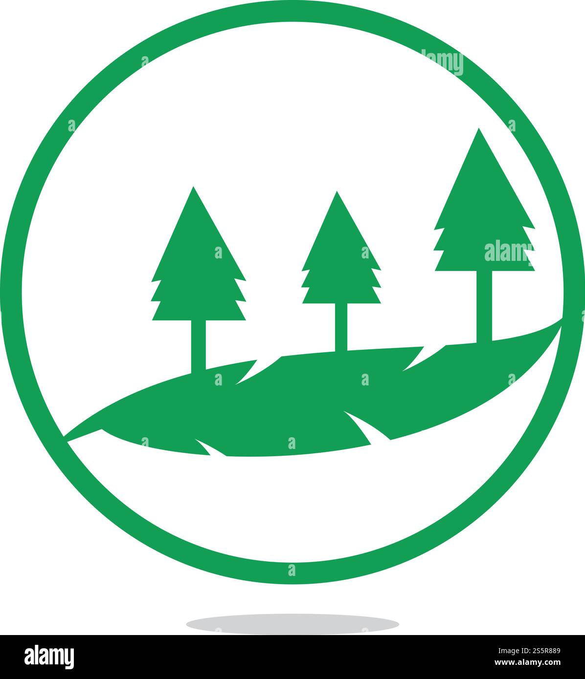 Tree Logo in Circle Shape. Nature Landscape Logo Design Stock Vector ...