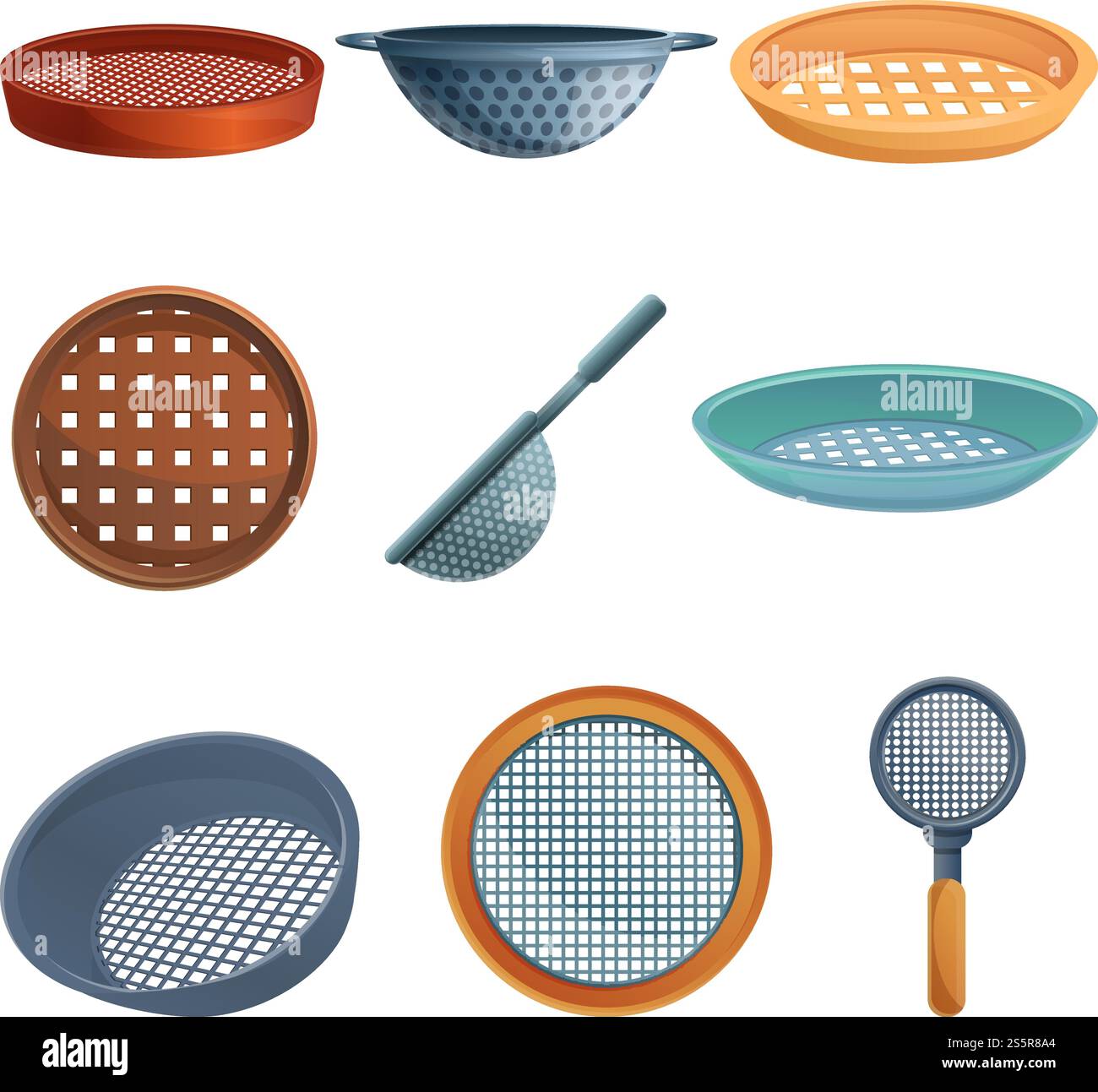Sieve icons set. Cartoon set of sieve vector icons for web design ...
