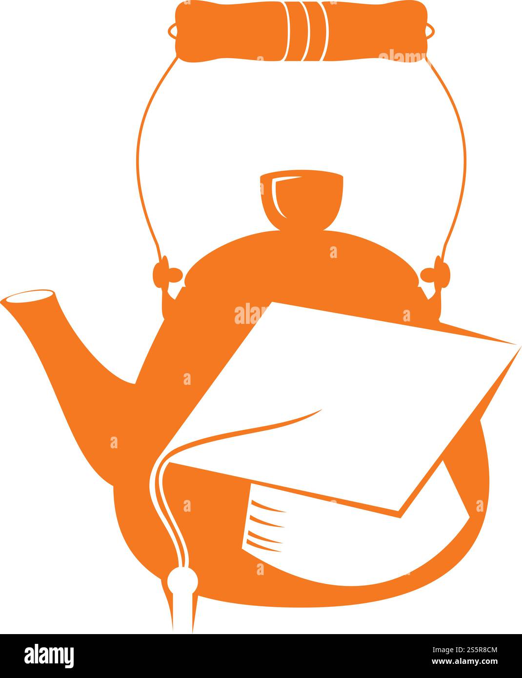 Teapot and graduation cap vector logo design. Student cafe vector logo ...