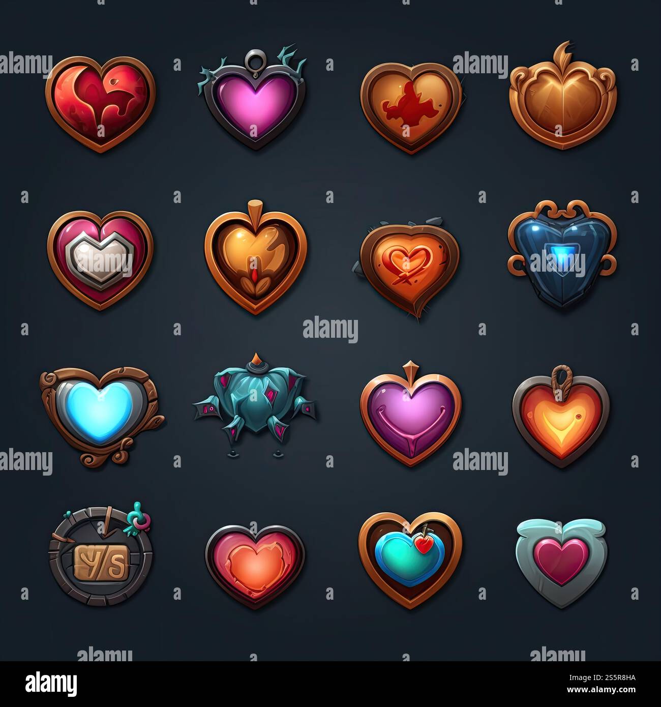arcade heart game ai generated. video digital, symbol, icon design ...