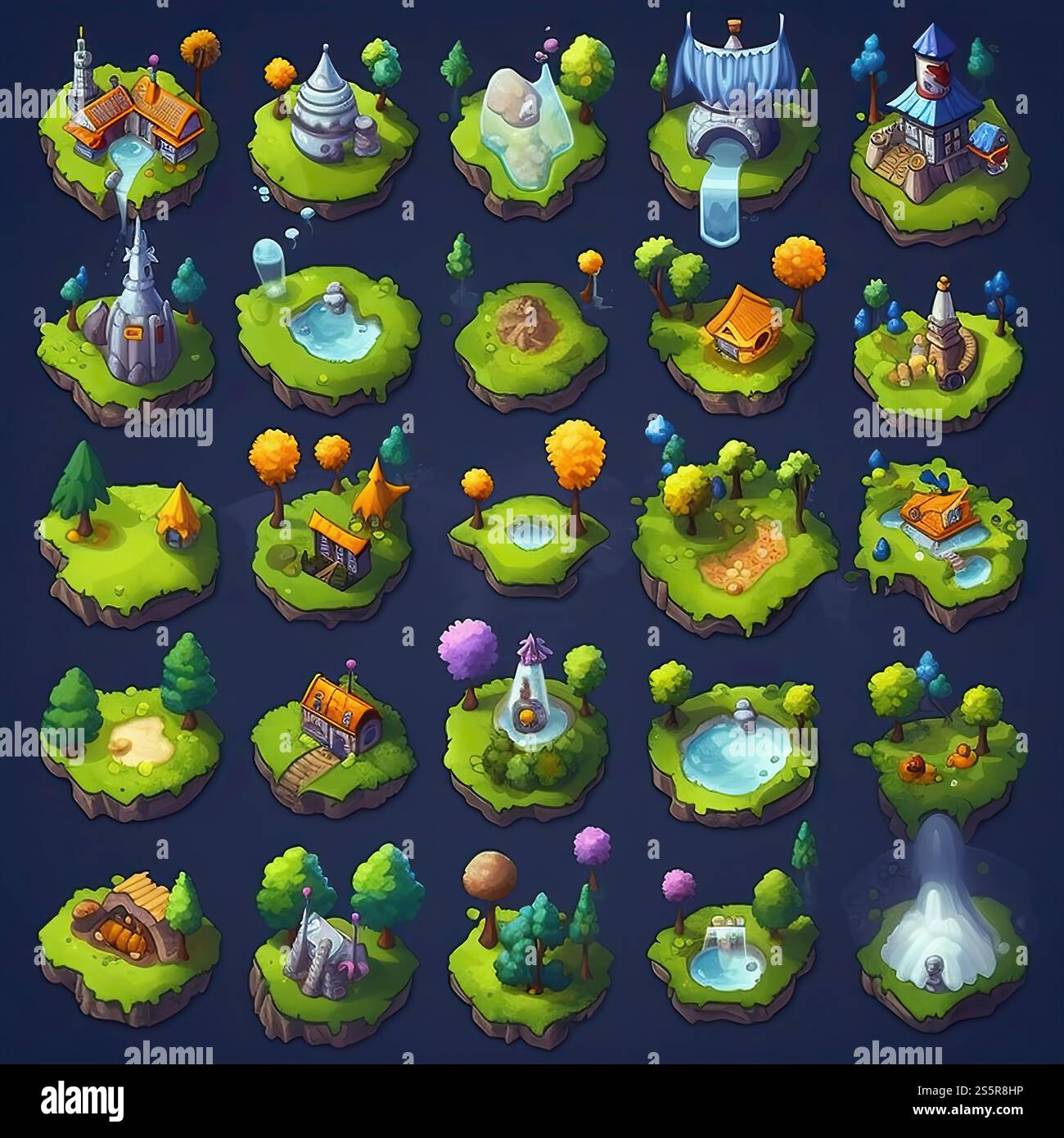 fun land game ai generated. plant object, cloud cake, wallpaper fun ...