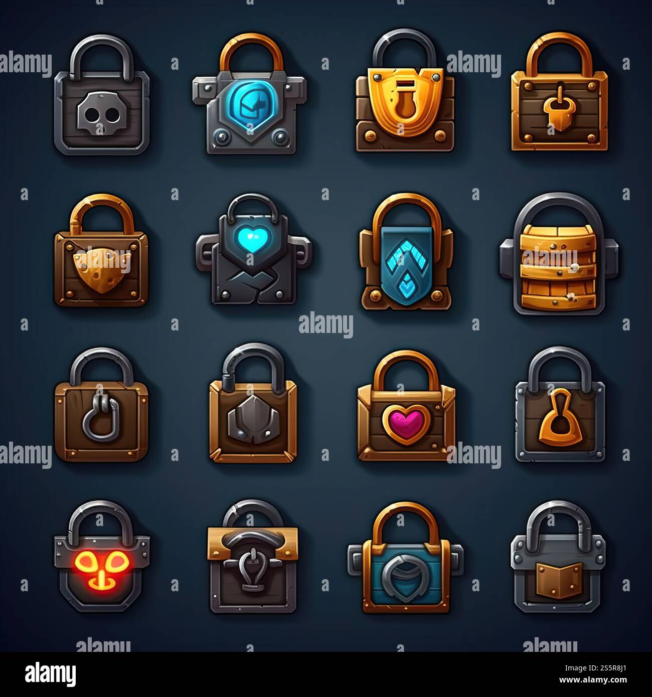 app lock key game ai generated. safety , icon symbol, gold element app ...