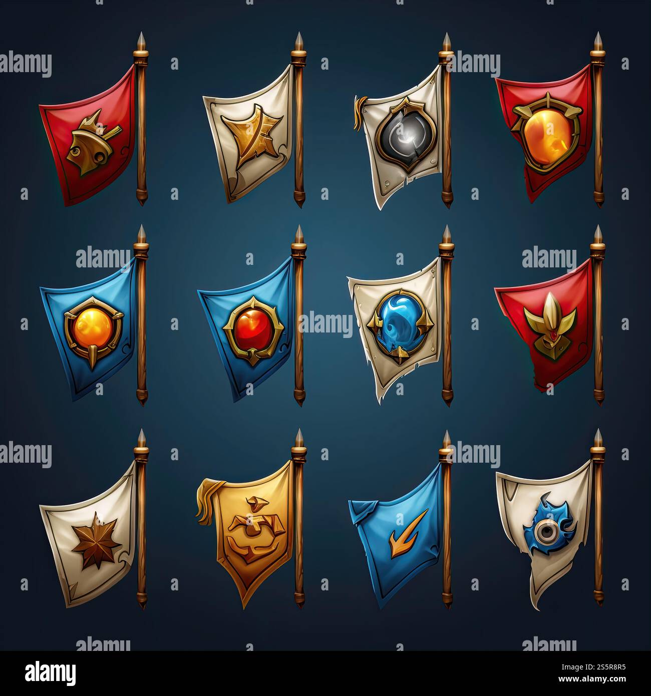 shape pennant flag game ai generated. decoration label, heraldic ...